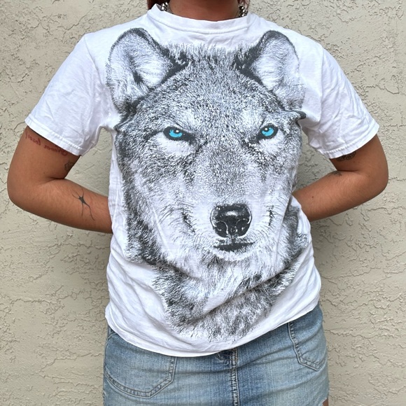 Tops | Y2k Wolf Baby Tee | Poshmark